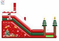 China Unique Design Christmas Santa Inflatable Dry Slide Double‑lane Inflatable Slide For Holiday for sale