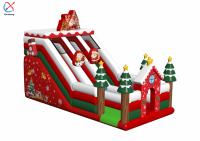 China Unique Design Christmas Santa Inflatable Dry Slide Double‑lane Inflatable Slide For Holiday for sale