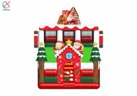 China Unique Design Christmas Santa Inflatable Dry Slide Double‑lane Inflatable Slide For Holiday for sale