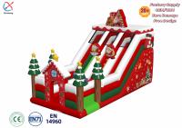 China Unique Design Christmas Santa Inflatable Dry Slide Double‑lane Inflatable Slide For Holiday for sale