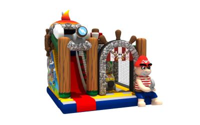 China Pirate Themed Thick PVC Material Inflatable Jump House Combo Multi - Play for sale