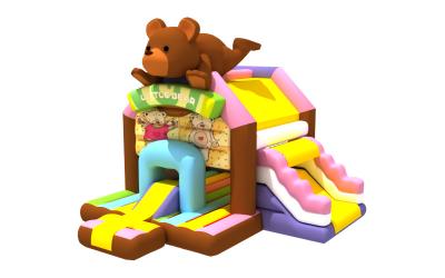 China High Safety Kids Inflatable Jump House Mini Fat Bear Bouncy With Slide for sale