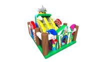 China Fireproof Inflatable Fun City / Inflatable Clown Bouncy Castle With Fence PVC Material for sale