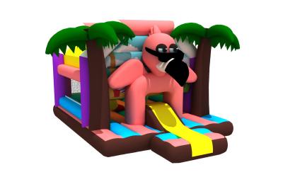 China Colorful Inflatable Jump House Flamingo Cool Bird Kids Jumping Castle for sale