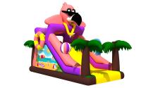 China Colorful Commercial Inflatable Water Slides / Inflatable Flamingo Dry Slide Inflatable Colourful Slide for sale