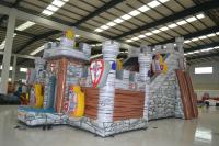 China Digital Printing Inflatable Jumping Castle / Blow Up Guard Themed Fun City for sale