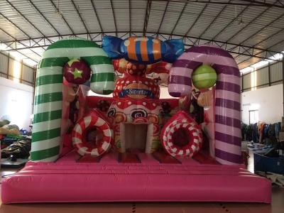 China Colourful Inflatable Candyland Jump House For Children 'S Birthday for sale