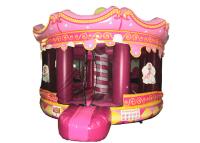 China Round inflatable jumping house Merry-go-round inflatable bouncer inflatable princess bouncy castle for sale