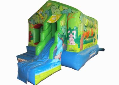 China Small jungle inflatable jump house combo mini inflatable bounce with slide for kids under 7 years for sale