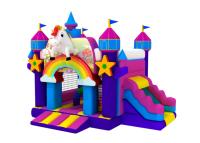 China Popular Inflatable The Unicorn Combo , Inflatable The Unicorn Jumping House With Slide for sale