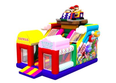China Circus Clown Waterproof Inflatable Ferris Wheel Jumping Slide With Fence In End for sale