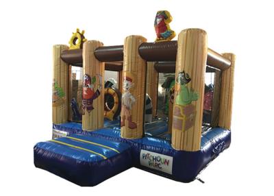 China Small size Grey colour inflatable mini bouncy with safety netting inflatable pirate topic jumping house for sale