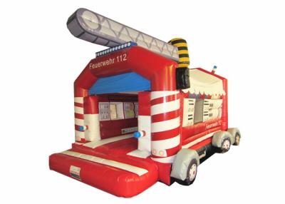 China Firetruck Commercial Bounce House Quadruple Stitching  , Inflatable Jumping Castle 5 X 6m for sale