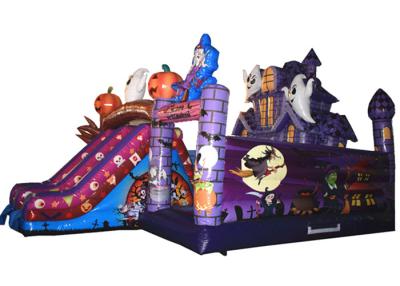 China Hallowmas Bouncer Double Slide Scared Inflatable Ghost Jumping Castle With Digital Printing for sale