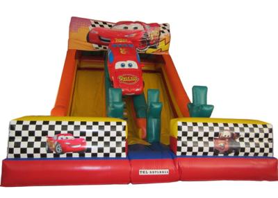 China Classic Red Colour Interesting Inflatable Car Slide 0.55mm PVC Tarpaulin Material for sale