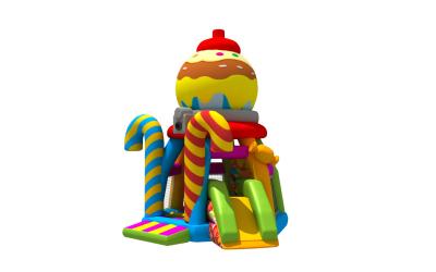 China Attractive Tarpaulin Candy Bouncy Castle Inflatable Jump House Combo for sale