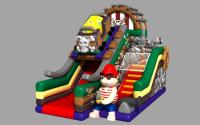 China Pirate Theme Amusement Park Inflatable Playground Bouncy Castle Water Slide for sale