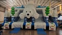 China Kids Inflatable Water Slide 0.55mm Pvc Tarpaulin 1000D Fireproof Innerial Baffle for sale