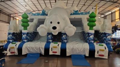 China Kids Inflatable Water Slide 0.55mm Pvc Tarpaulin 1000D Fireproof Innerial Baffle for sale