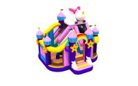 China Cute Trampoline Inflatable Jump House Unnicorn Slide Combo 5.5x6x5m for sale