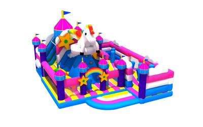 China Colorful Unicorn Theme Inflatable Fun City for sale