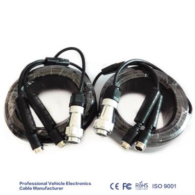 China 5 Pin Coiled Trailer Cable For Monitoring System With Metal Plug Shieled Vehicle Mobile Camera for sale