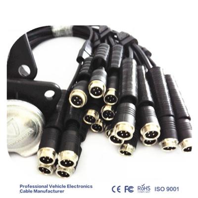 China 7 Pin Security Camera Extension Cable , 26 AWG Video Power Cable Nickel Plated for sale