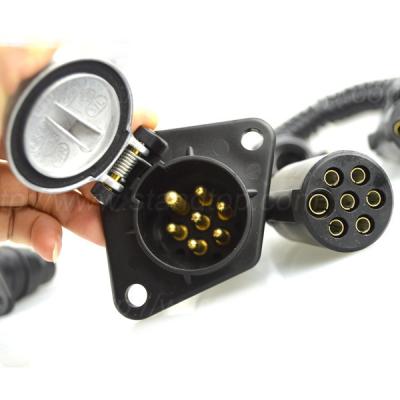 China 7 Way Trailer Extension Cable With Plug And Socket For Caravan Heavy Duty Backup Camera for sale