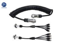 China Customized 4 CAMS For 7 Pin Waterproof Vehicle Spiral Power Cable for sale