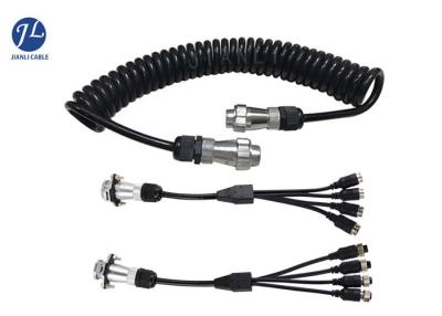 China Vehicle CCTV Security Camera Extension Cable With 7 Pin Heavy Duty Connectors for sale