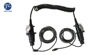 China Waterproof 7 Pin Spiral Extension Cord Cable For Truck Rear View Camera System for sale