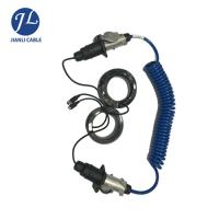 China Trailer Car Reverse Camera Cable Kits 7 Pin With Spring Coiled Electrical Wire Connect for sale
