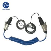 China Trailer Car Reverse Camera Cable Kits 7 Pin With Spring Coiled Electrical Wire Connect for sale