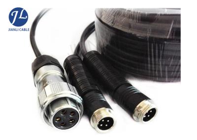 China Backup Camera Vision Systems Cable Extension , Trailer Extension Lead 5 Pin Metal Connector for sale