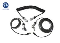 China 12-24V 5 Pin Vehicle Reversing Camera Extension Cable With Metal Electrical Socket for sale