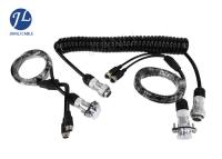 China Custom Vehicle 5 Pole Rear View Camera Cable , 2 Channel Coil Twisted Pair Cable for sale