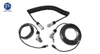 China Black 7 Pin Rear View Camera Cable Kits For Trailer Camera Video System for sale