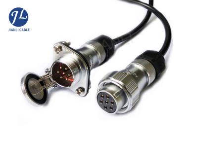 China Vehicle Flex Coiled Electrical Cable , 7 Pin Trailer Extension Cord With Socket And Plug for sale