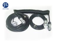 China Black 7 Pin Rear View Camera Cable Kits For Trailer Camera Video System for sale