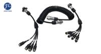 China Trailer 7 Pin Sprial Rear View Camera Cable To 4 Cameras Male To Female for sale