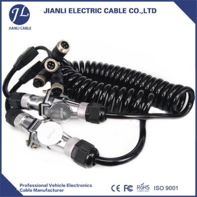 China Custom Tractor Coiled Power Cable With 7 Pole Female To Female Connector for sale