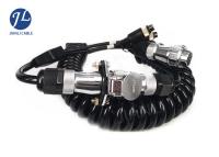 China Custom Tractor Coiled Power Cable With 7 Pole Female To Female Connector for sale