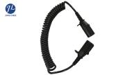 China 7 Pin To 4 Way Curly Trailer Extension Cable , Rear View Camera Cable Weatherproof for sale