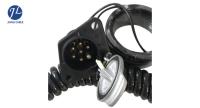 China 7 Pin To 4 Way Curly Trailer Extension Cable , Rear View Camera Cable Weatherproof for sale