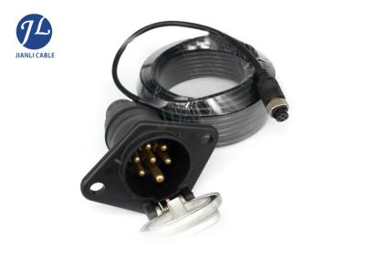 China 7 Pole Car Reverse Camera Cable / Audio Video Extension Cable With 1 Camera OD 5.0mm for sale