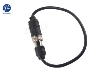 China Waterproof IP67 5 Pin Din CCTV Camera Cable 12V to 24V Power Black Color for sale