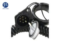 China Vehicle Car Reverse Camera Cable , 7 Pole Spring Truck Trailer Backup Camera Cable for sale