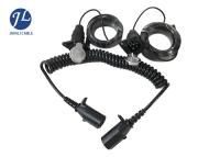 China Vehicle Car Reverse Camera Cable , 7 Pole Spring Truck Trailer Backup Camera Cable for sale