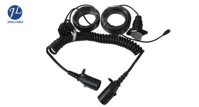 China Heavy Duty 7 Pin Car Truck Trailer Backup Camera Cable With 2 Ways Video Audio 4M for sale