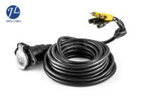 China Electrica Coiled Wire Cable 7 Plug To 3 Cameras For Bus Lorry Monitor System for sale